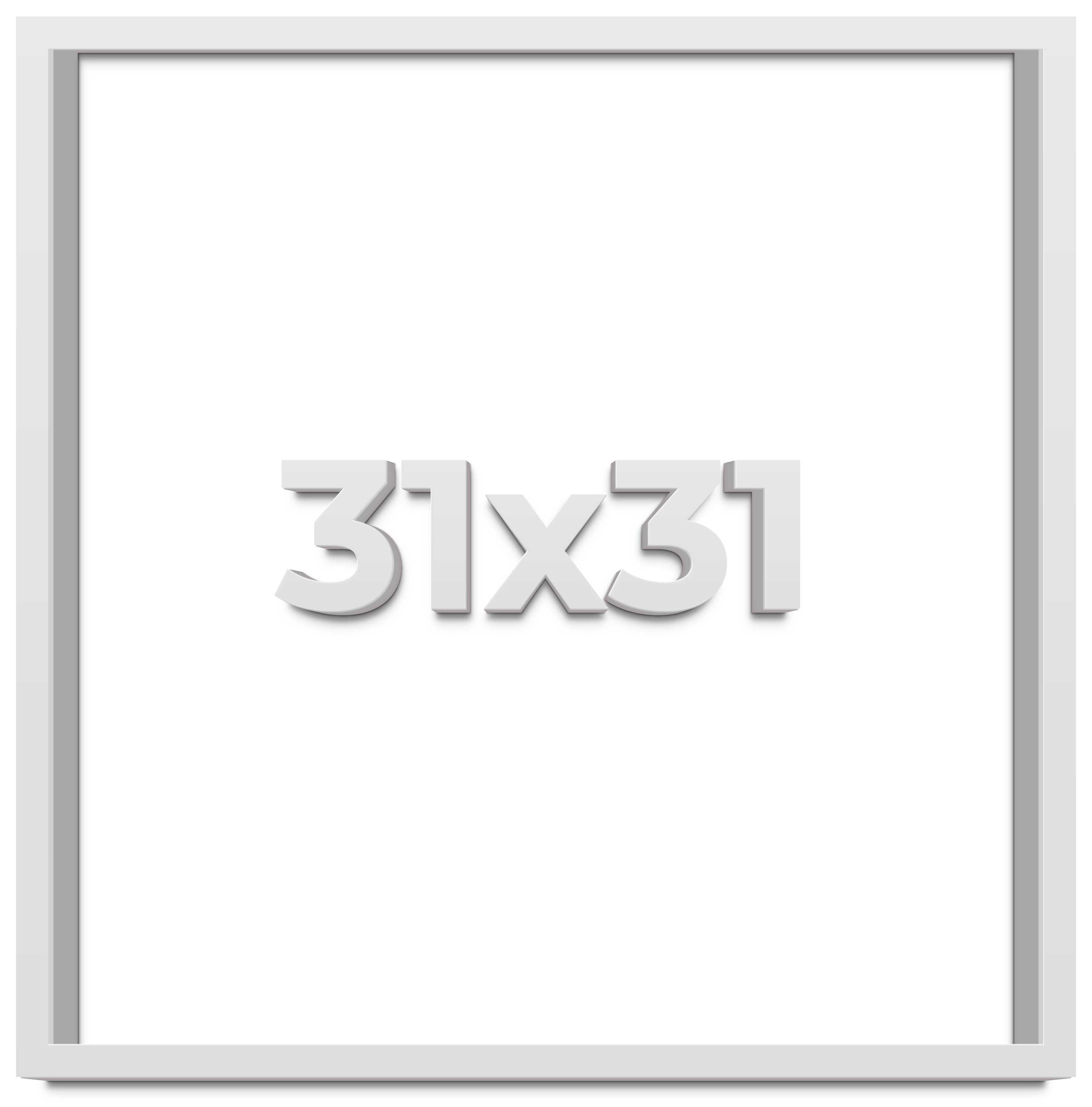 31x31 Shadow Box High Gloss White Display Frame | 1.625 Inches Deep | 1 ...