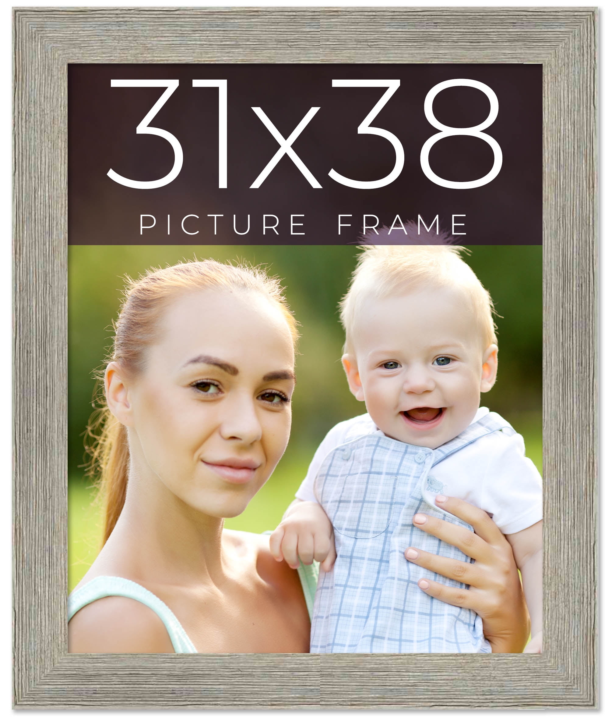 31x38 Frame Grey Real Wood Picture Frame Width 1.5 Inches | Interior ...