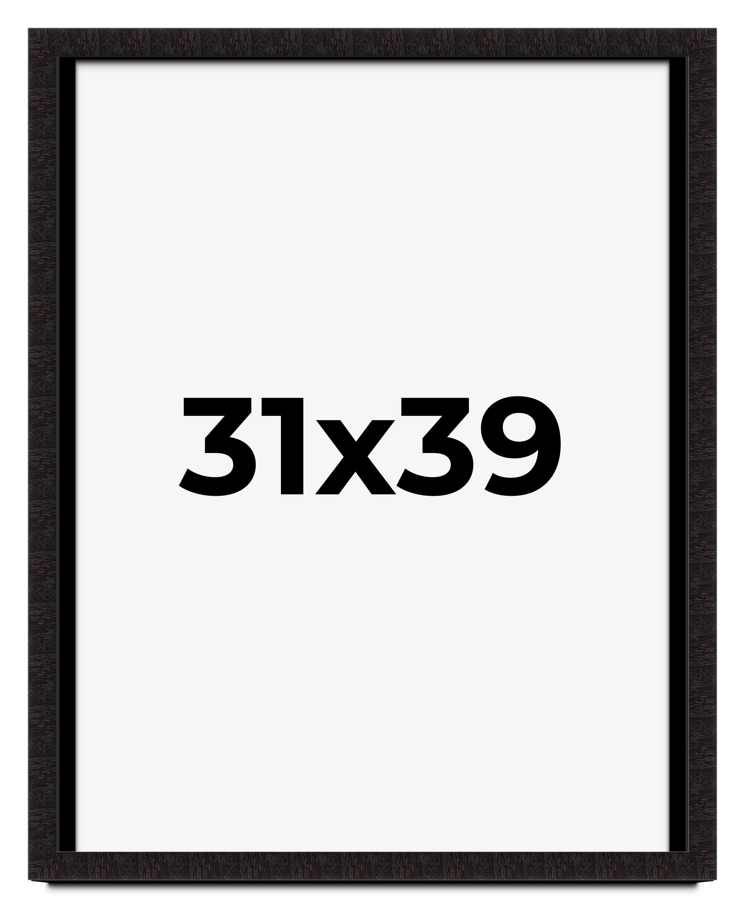 31x39 Shadow Box Black Solid Wood Display Picture Frame | 1 Inch Rabbet ...