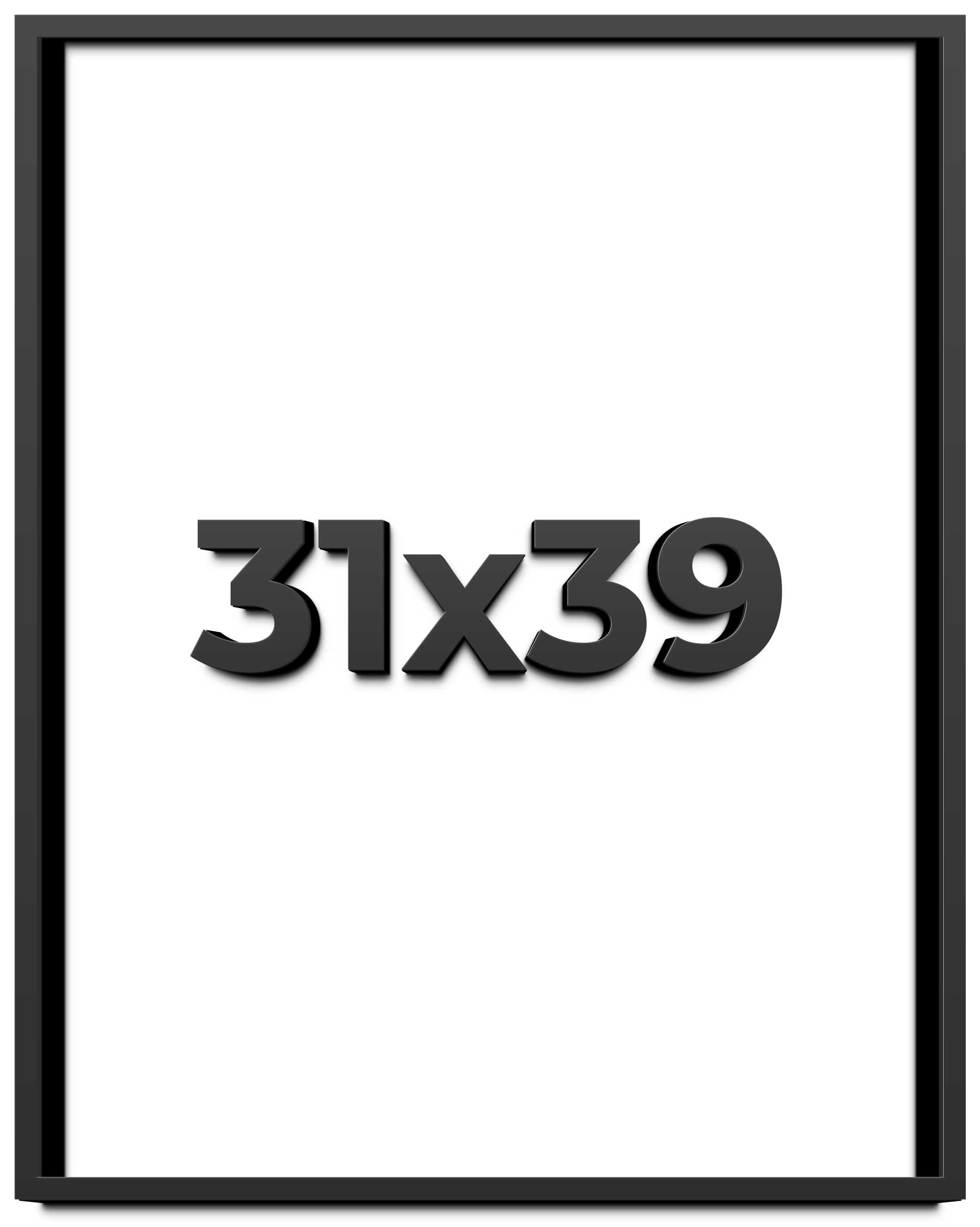 31x39 Shadow Box Frame Black | 1 inches Deep Real Wood Contemporary ...
