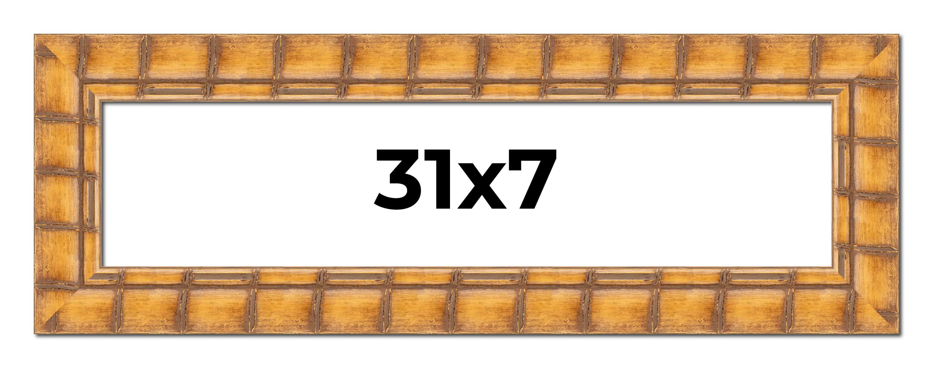 31x7 Frame Beige Real Wood Picture Frame Width 3 inches | Interior ...