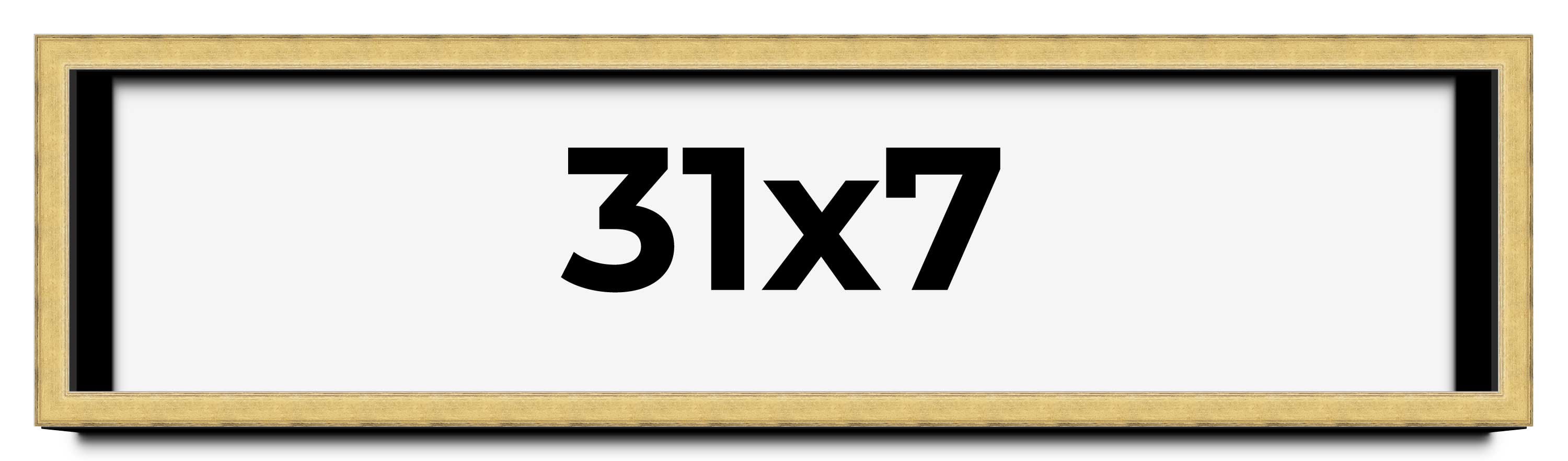31x7 Shadow Box Frame Gold | 1.375 Inches Deep Real Wood Contemporary ...