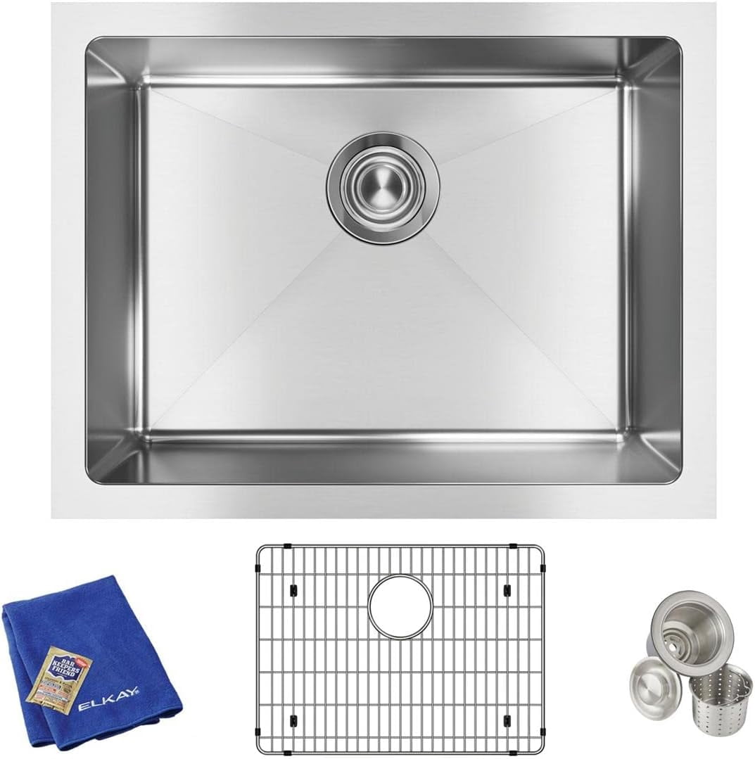 32-1/2” Undermount Single Basin Stainless Kitchen Sink with Basin Rack ...