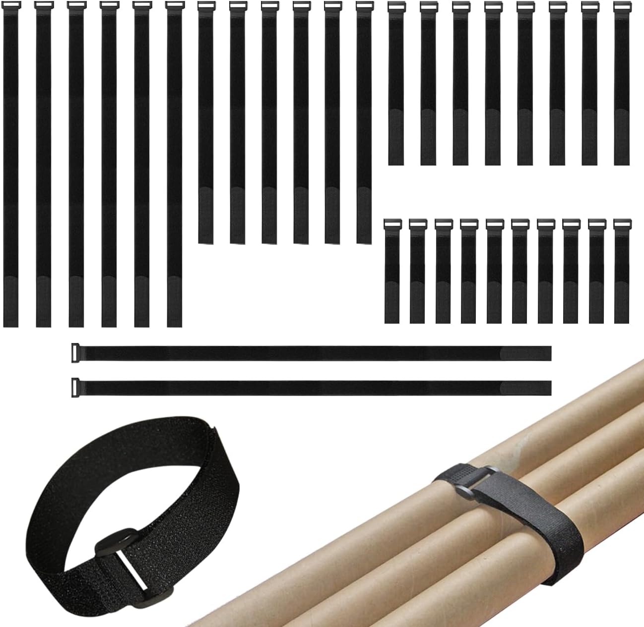 32 1-inch wide hook loop cable ties, 8 - Walmart.com