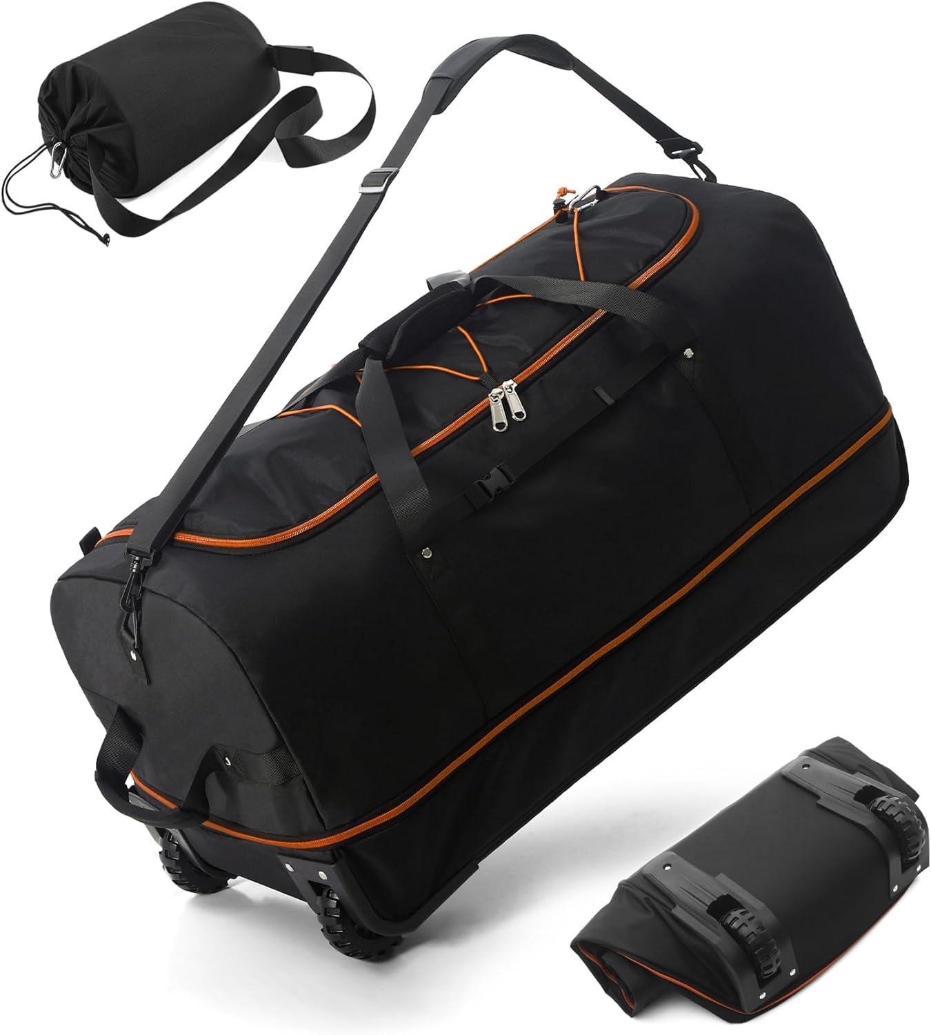 32" 110L Expandable 140L Rolling Duffle Bag with 2 Inline Wheels ...