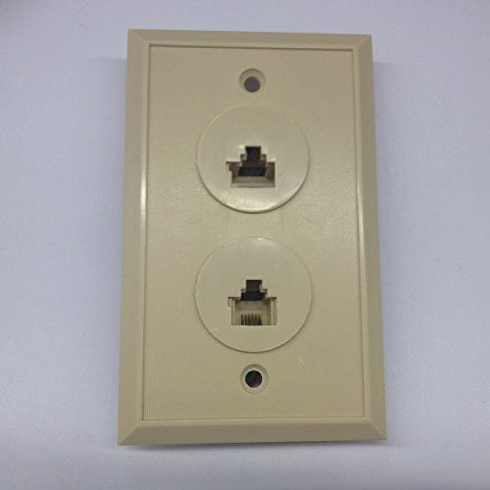 32-1268 Modular Wall Plate with RJ45/8P8C Data Jack and RJ12/6P6C Phone ...