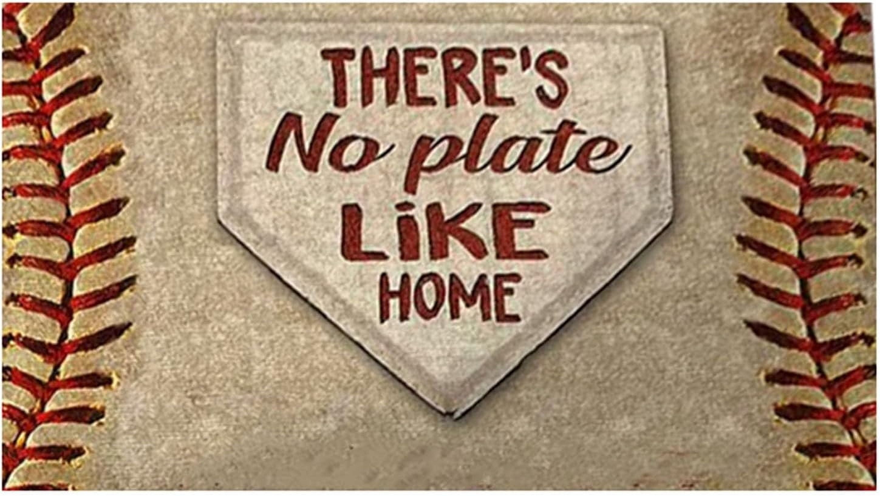32*20inches Baseball Home Plate Mat, There's No Plate Like Home Doormat ...
