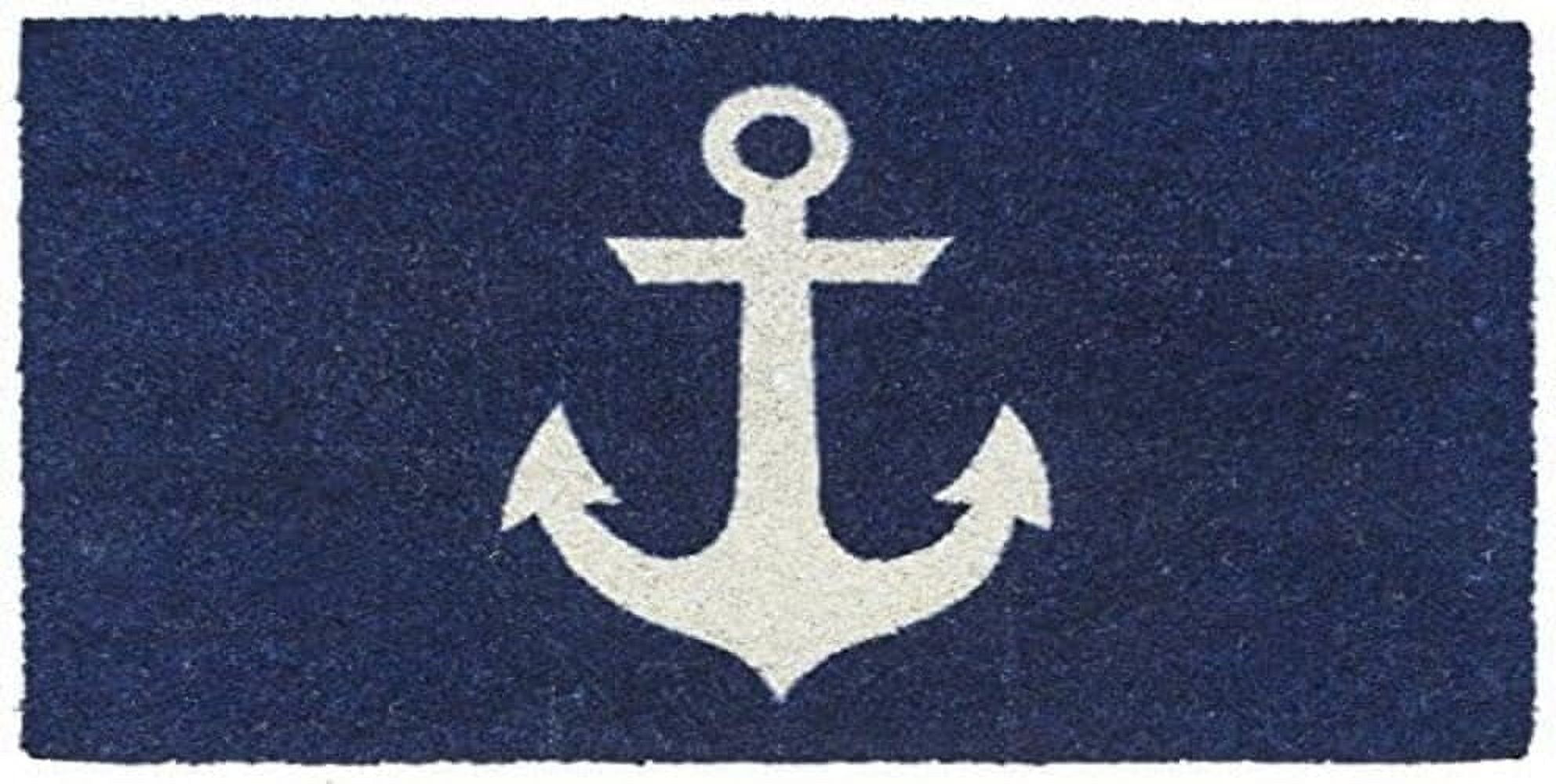 32*20inches Blue Anchor Doormat Door Mat Doormats Decor, Nautical Lake ...