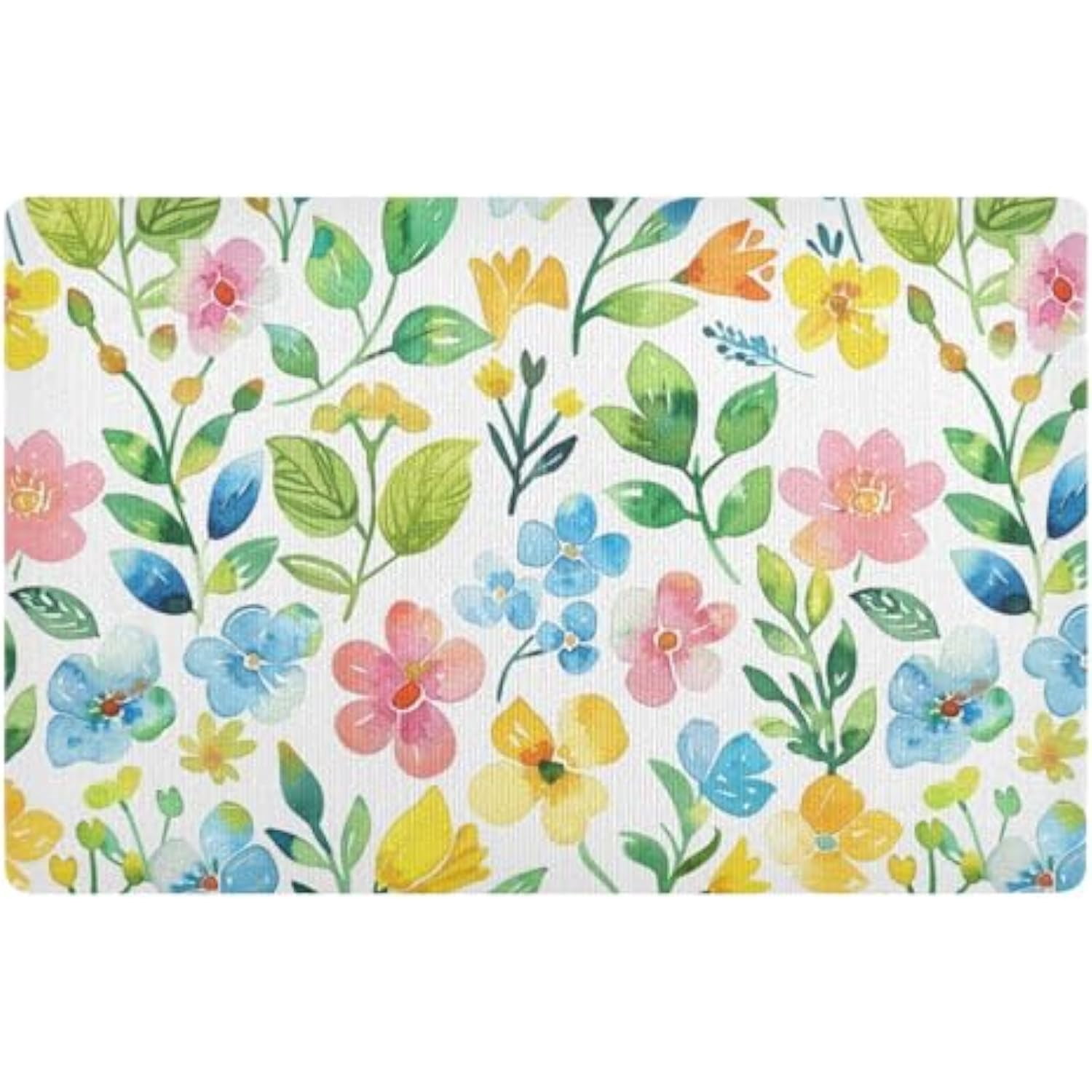 32*20inches Colorful Flowers White Door Mat Doormat Indoor Front Door ...