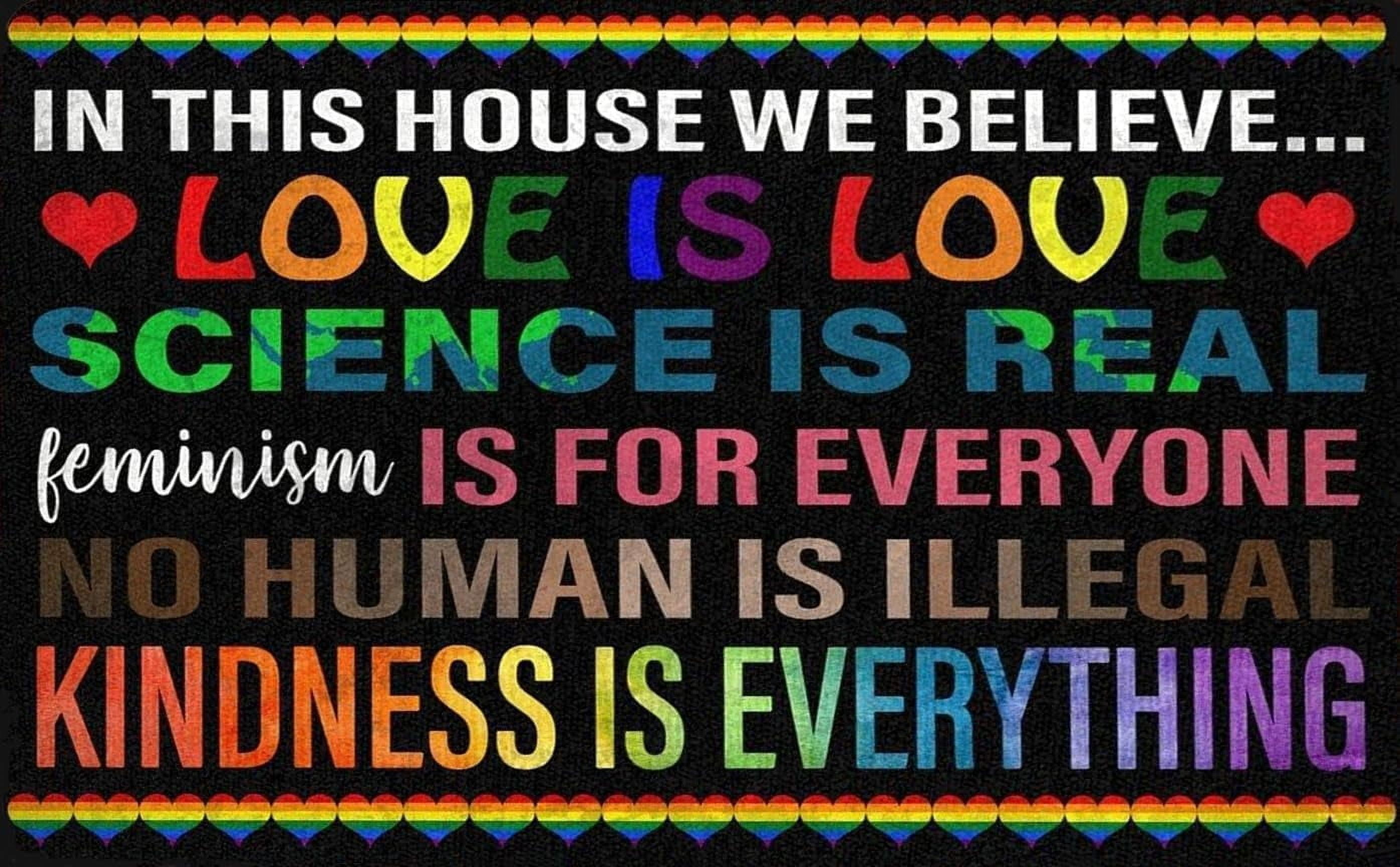 32*20inches Doormat Welcome in This House We Believe Love is Love Funny ...