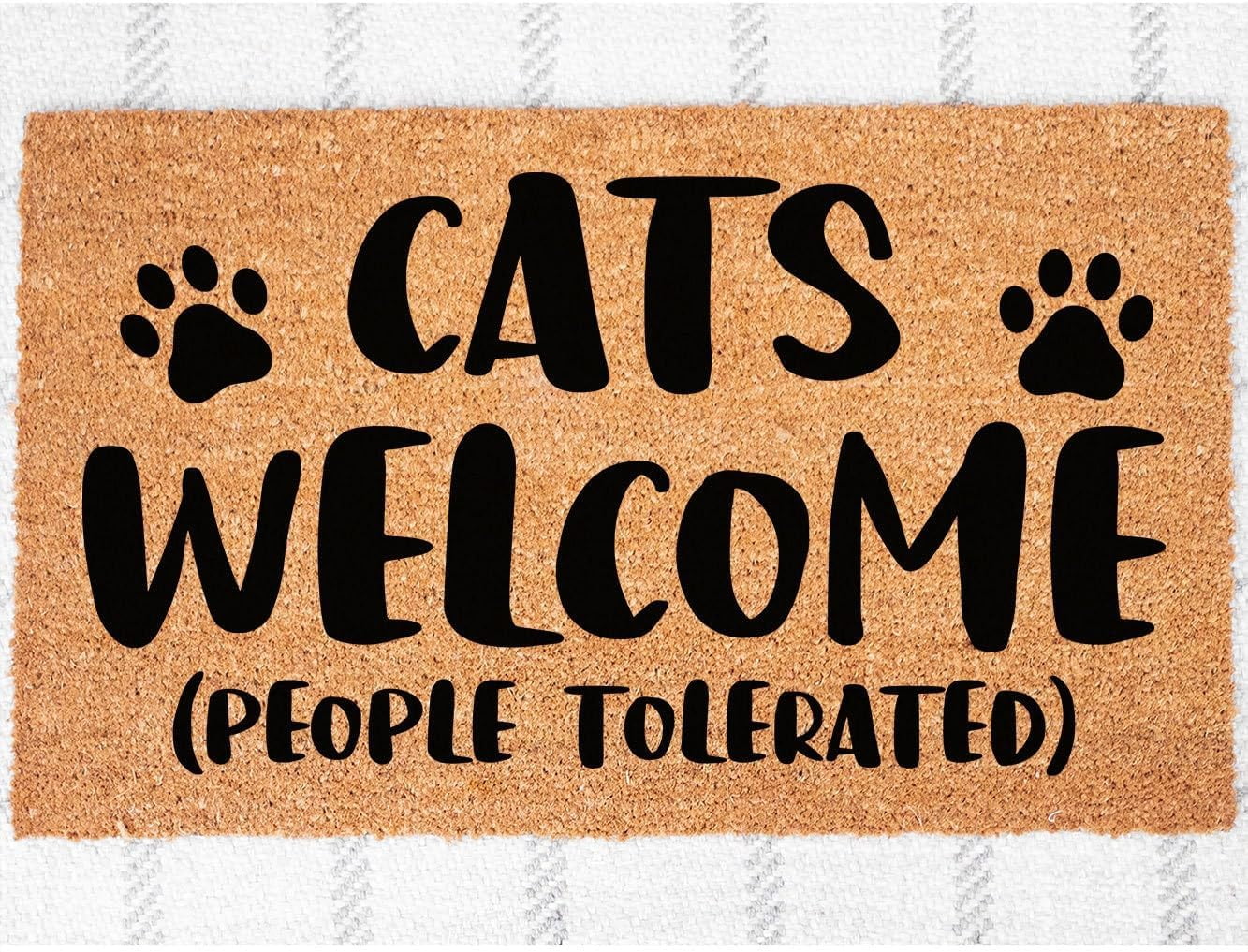 32*20inches Doormats Cats Welcome, People Tolerate Welcome Mats Funny ...