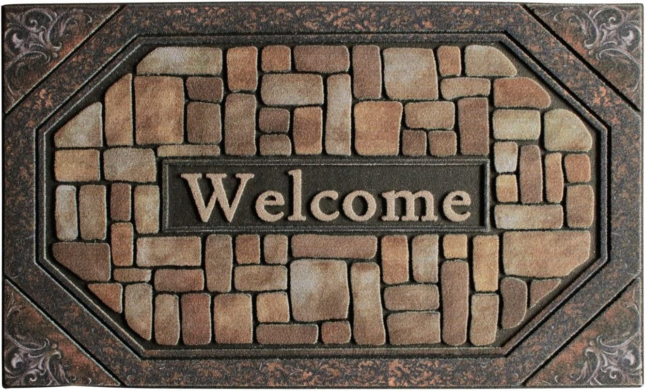 32*20inches E view Welcome Mat Heavy Duty Mohawk Doormat with Non Slip ...