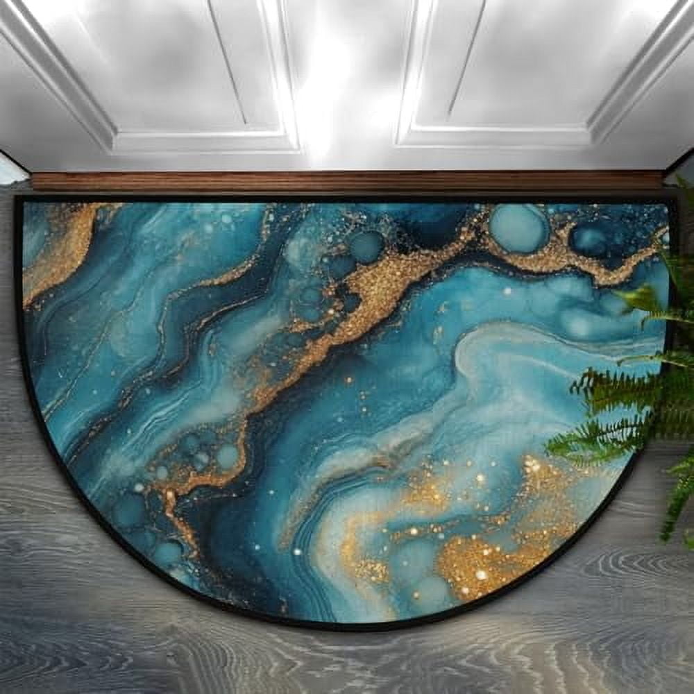 32*20inches Half Round Door Mat, Butterfly Sunflowers Half Circle Rug ...