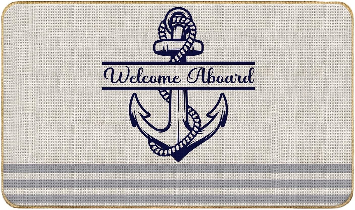 32*20inches Welcome Aboard Nautical Door Mat - Welcome Mats Nautical ...