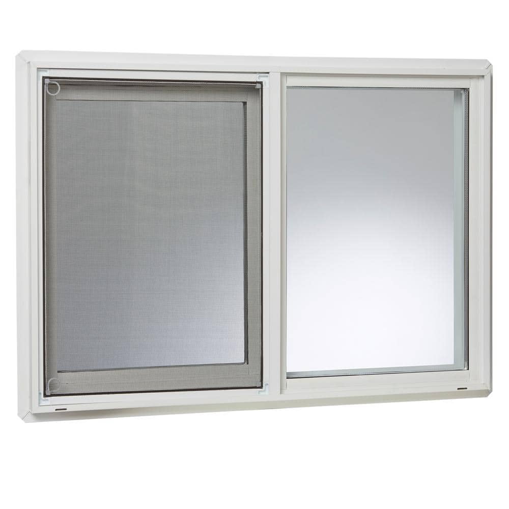 32.25 in. x 22.25 in. White Left-Hand Double-Pane Insulated Glass Vinyl ...