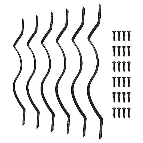 32.25"x1" Curve Metal Spindles,52 Pack Wave Arc Balusters for Wood and ...