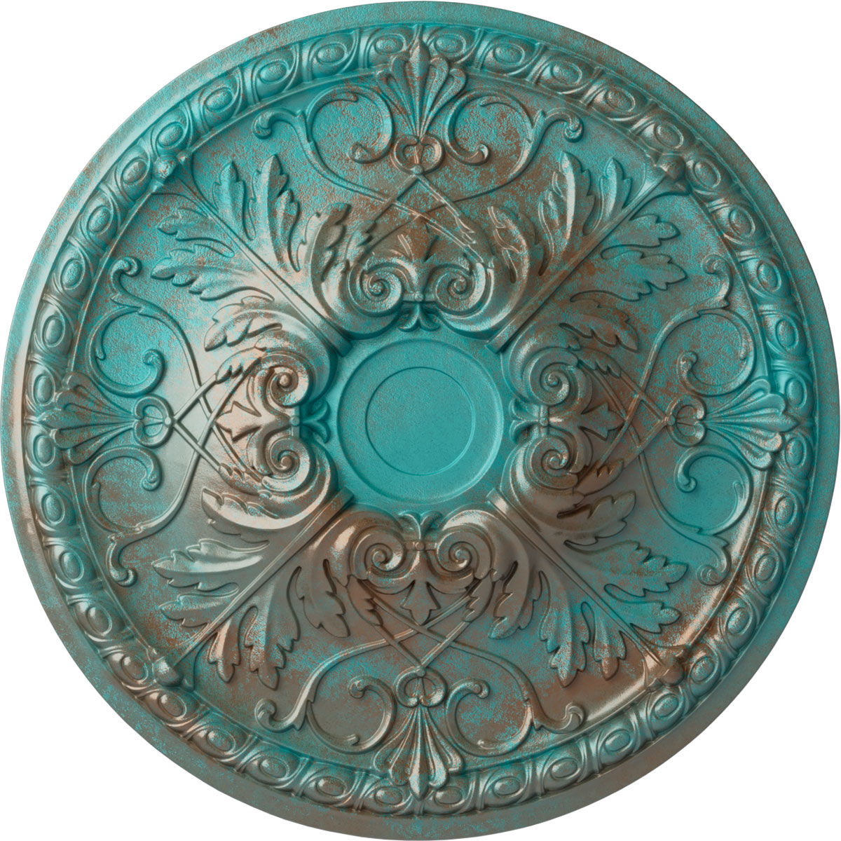 32 3/8"OD x 3 1/2"P Tristan Ceiling Medallion Copper Green Patina ...