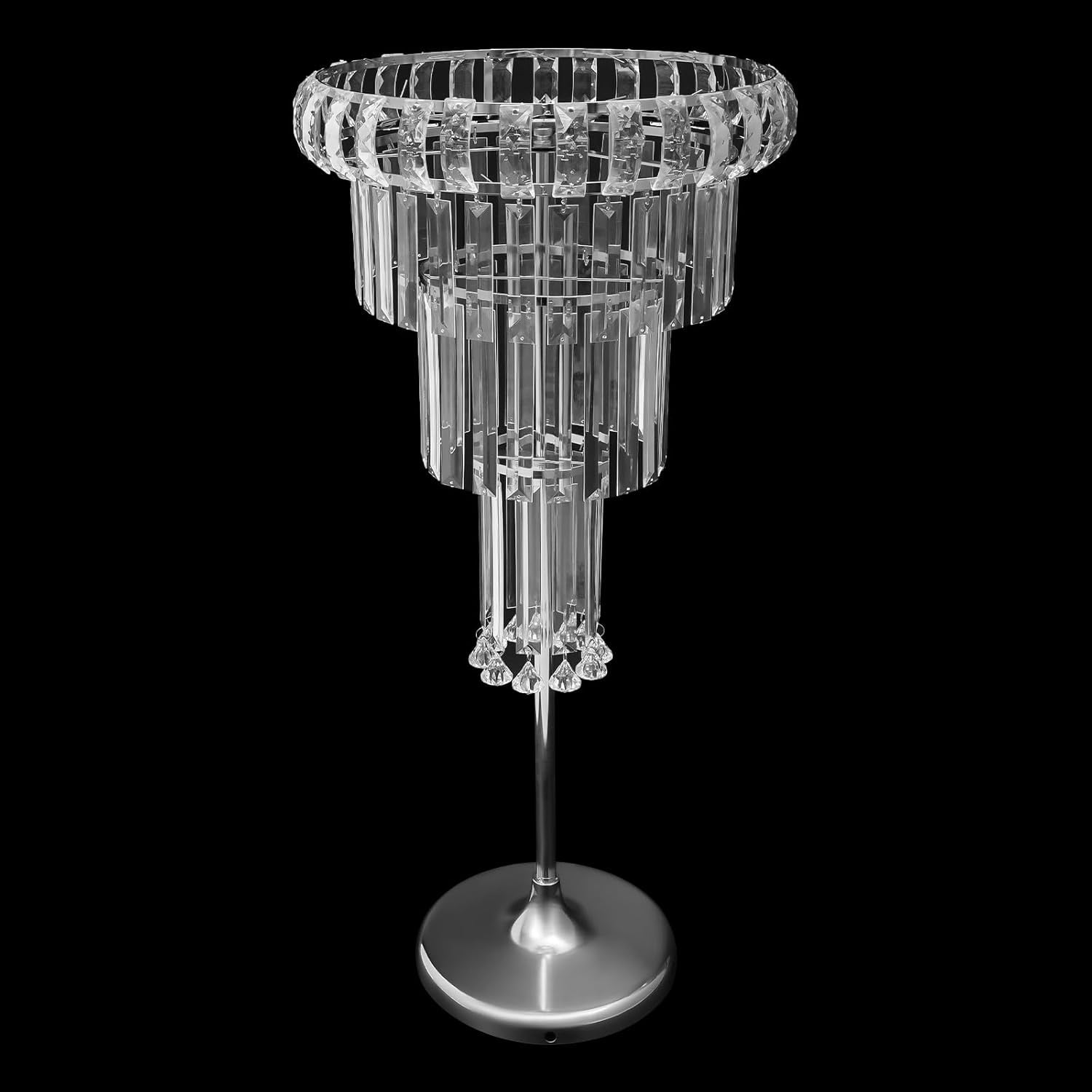 32.3" Wedding Silver Vases Centerpieces Acrylic Flower Stand, 4 Tier ...
