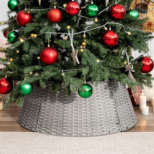 32¾" Extra Large Wicker Christmas Tree Collars for Artificial Trees, 5 ...
