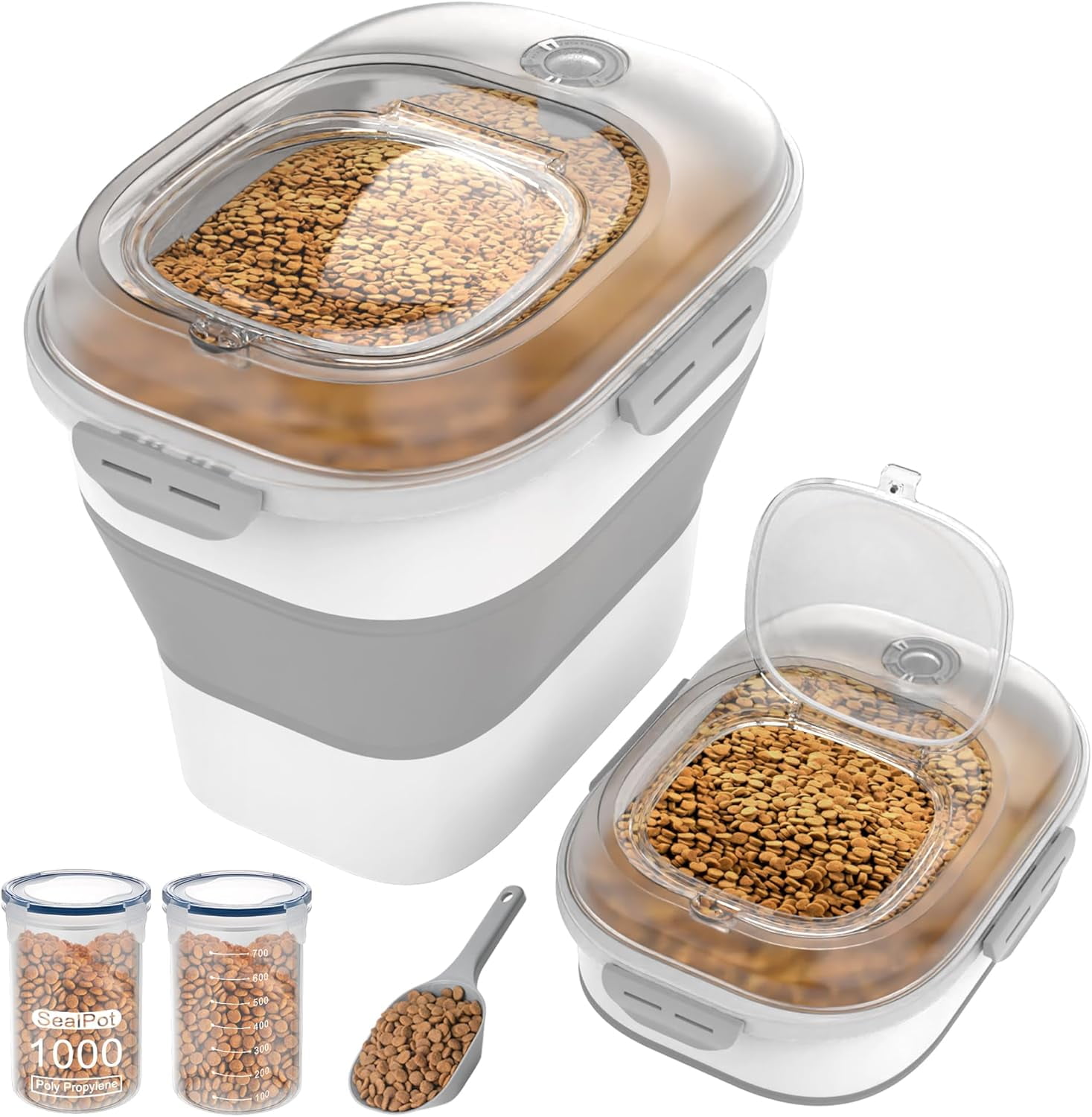 32-35 Lbs Dog Food Storage Container,Collapsible Dog Food Container ...