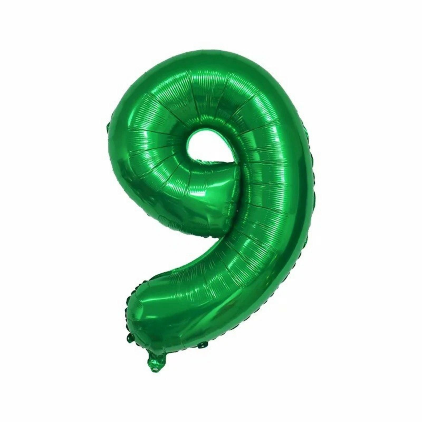 32/42 Inch Number Balloons Green 0-9 Number Mylar Foil Balloons,10 Pcs ...