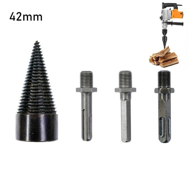 32/42mm Firewood Drill Bit Hex Shank Wood Cone Log Splitter Screw ...