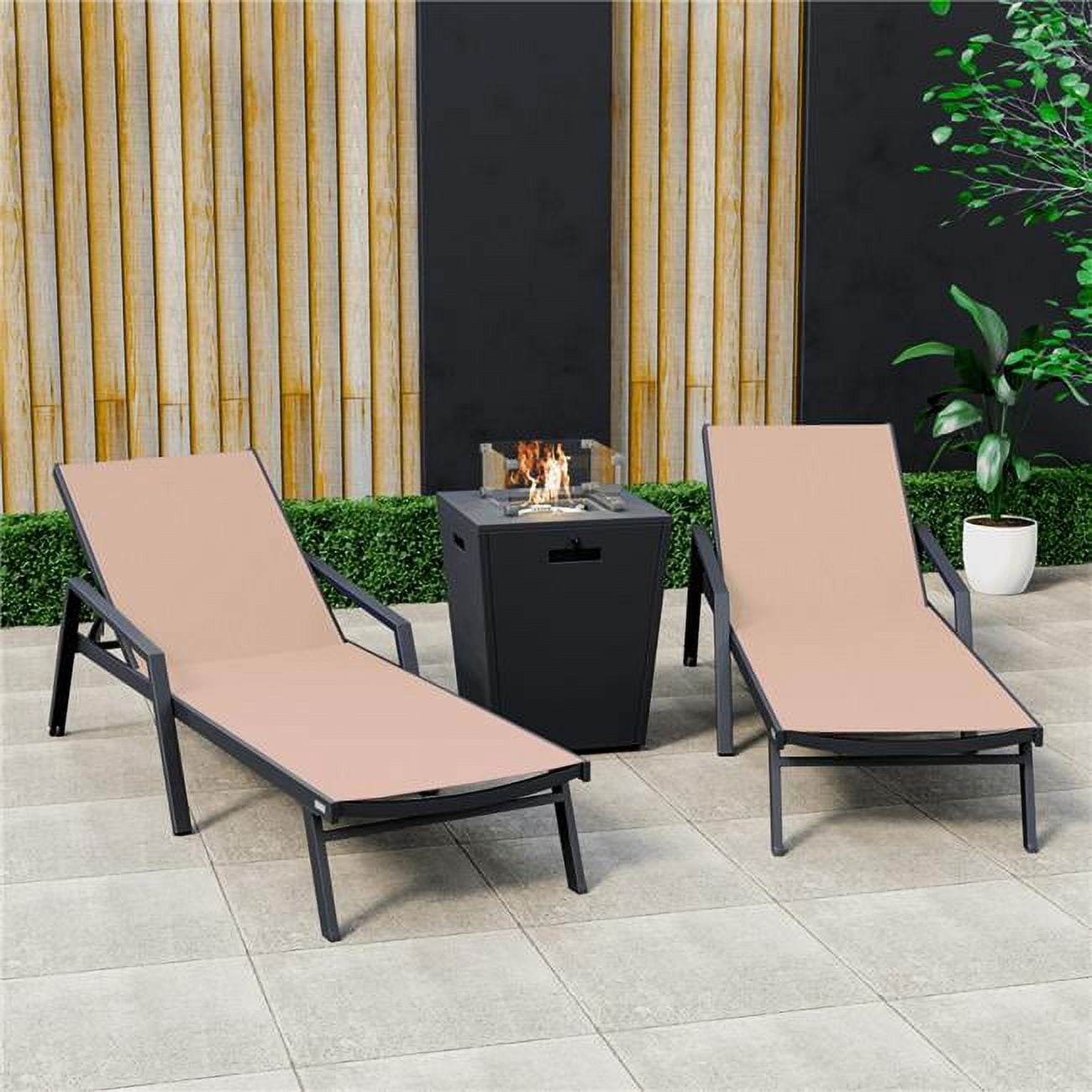 32.44 x 21.65 x 21.65 in. Marlin Modern Aluminum Outdoor Patio Chaise ...