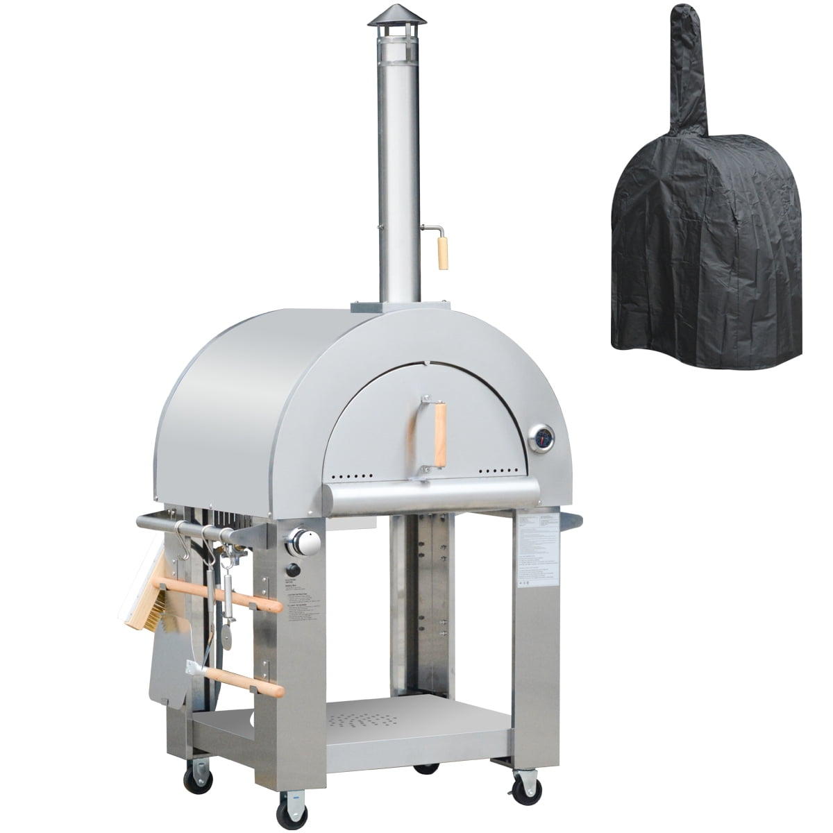 32.5 inch Wood Fired and Propane Gas Pizza Oven for Outdoor in ...