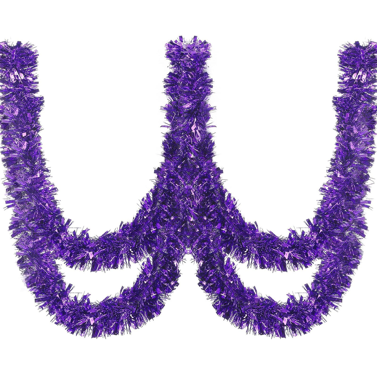 32/50 FT Christmas Tinsel Garland, Metallic Twist Hanging Garland with ...