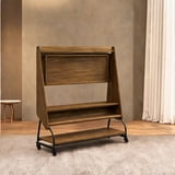 32-50 Inch TV Stand with Pull-Down Projector Screen, Power Outlets, and ...