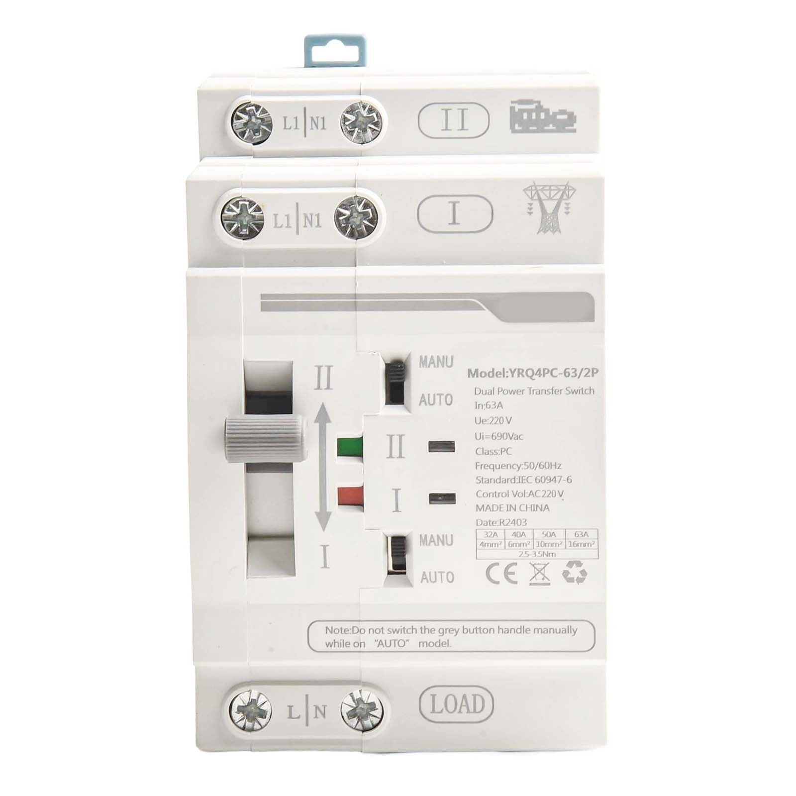 32-63A Transfer Switch Automatic Transfer Switch Manual Mode Pc Grade ...