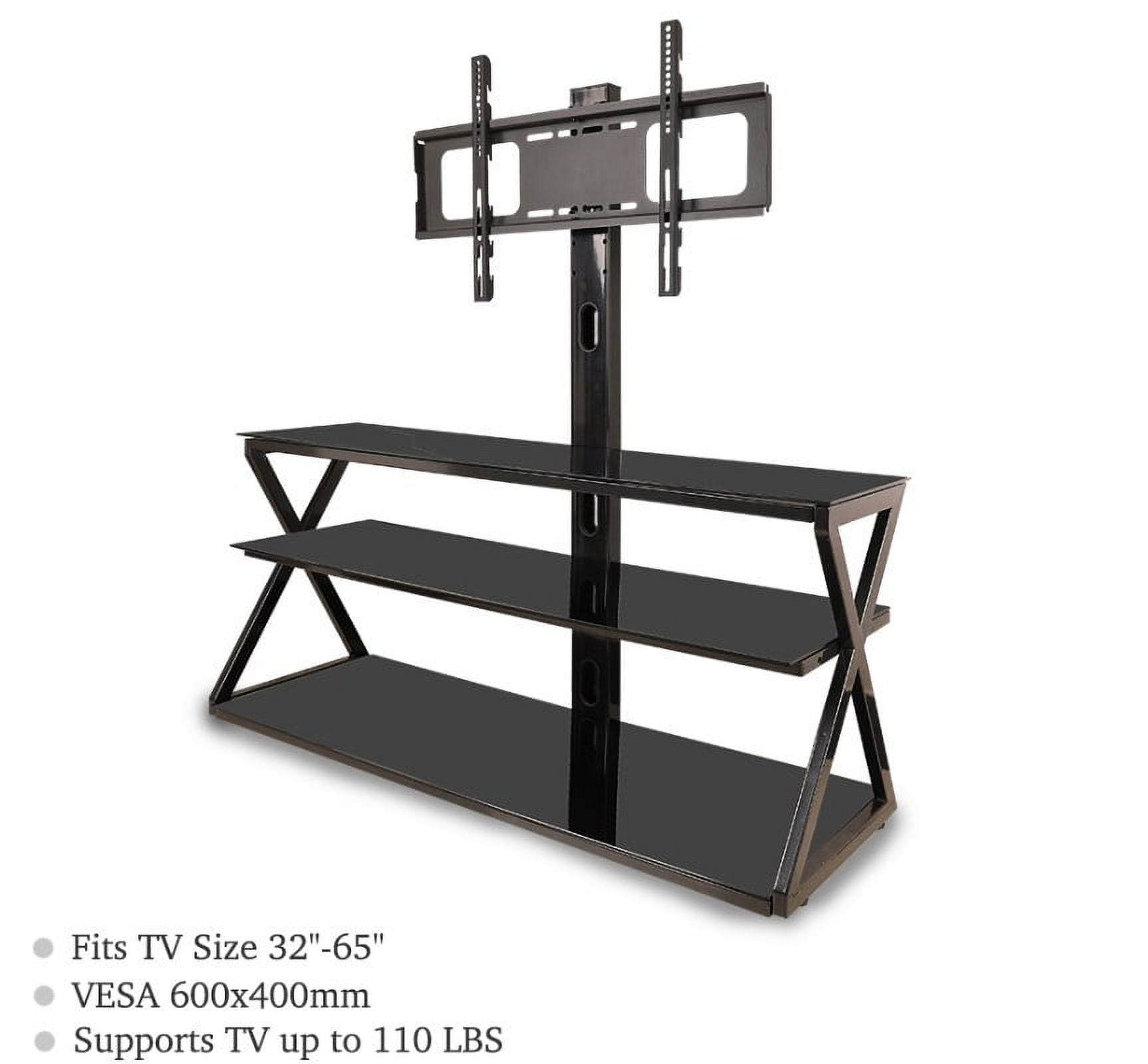 32-65"TV Stand with 3-Tier Glass Shelves, Adjustment TV Stands for ...