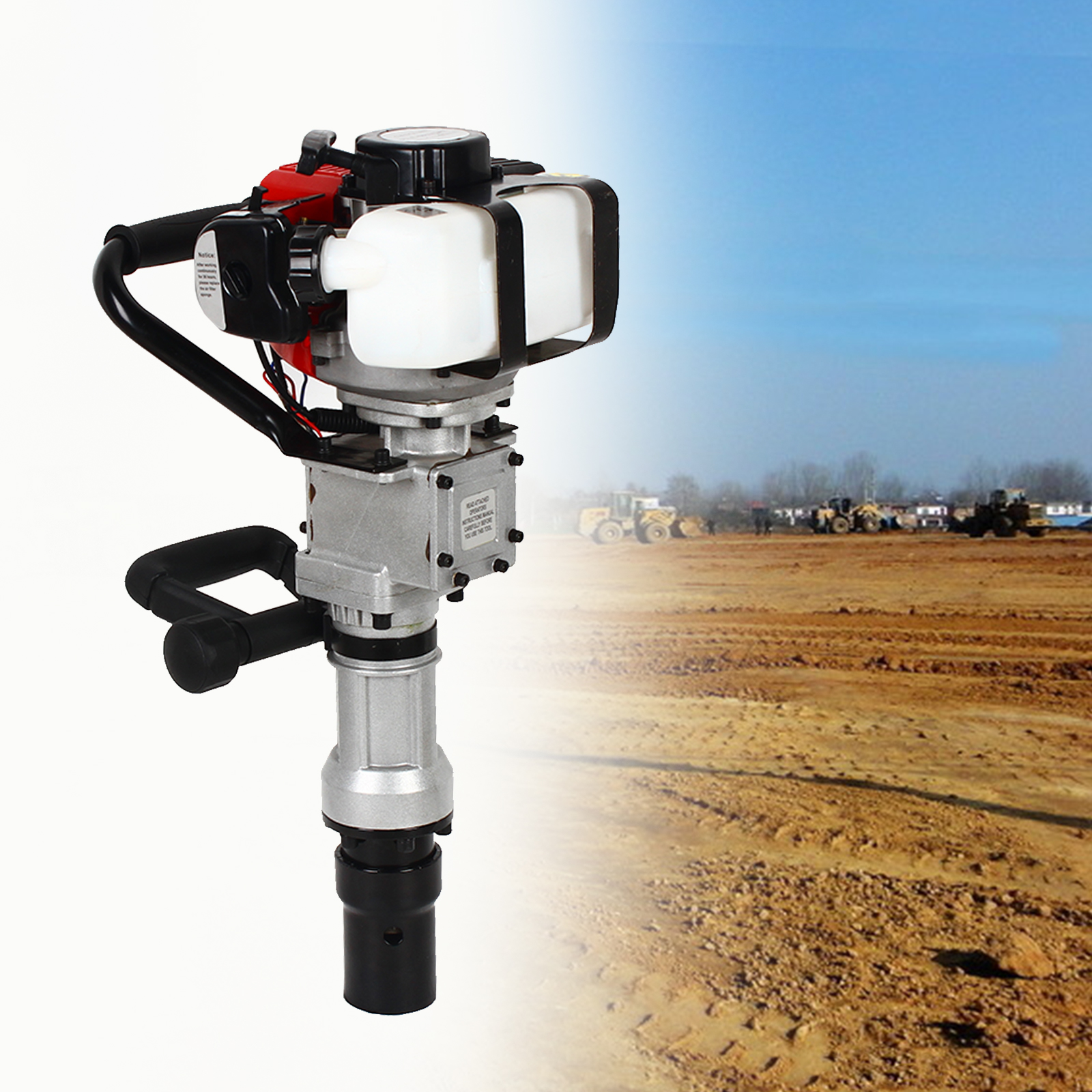 32.6CC 2Stroke Gasoline Powered T-Post Driver Engine Push Pile Fence ...