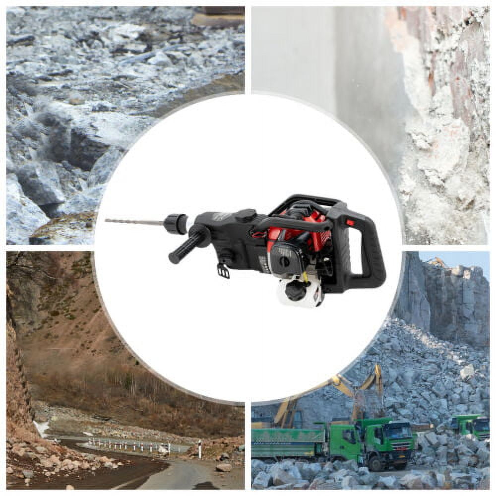 32.6CC Gasoline Demolition Concrete Breaker Punch Drill Multi-Use Rock ...