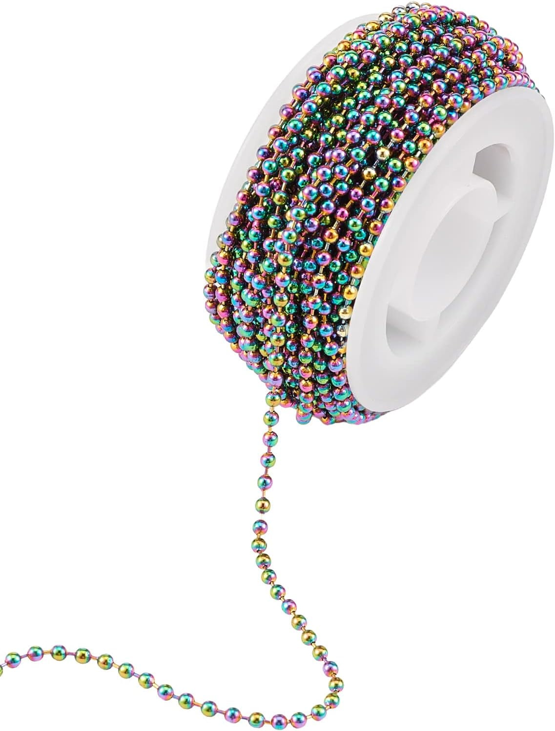 32.8 Feet 10M Stainless Steel Ball Bead Chains Rainbow Soldered Chain 2 ...