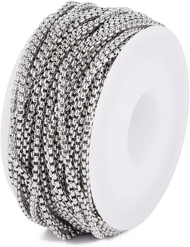 32.8 Feet(10m) 304 Stainless Steel Venetian Chains Square Box Chains ...