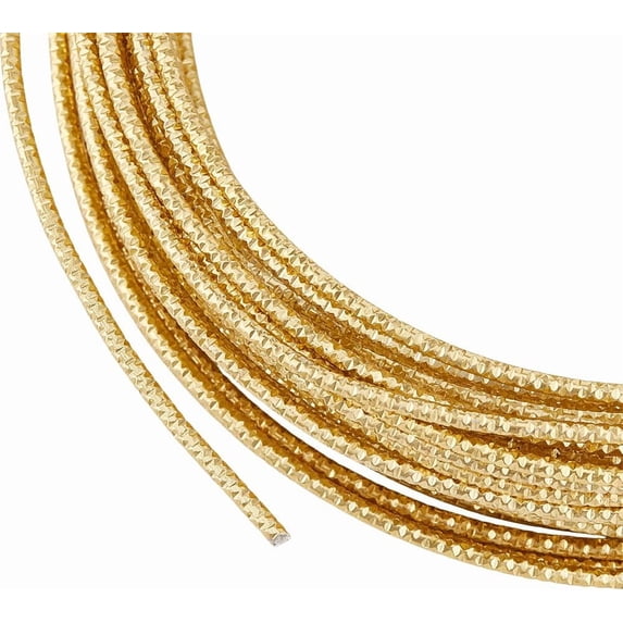 32.8 Feet 12 Gauge Gold Textured Aluminum Wire Diamond Cut Round ...
