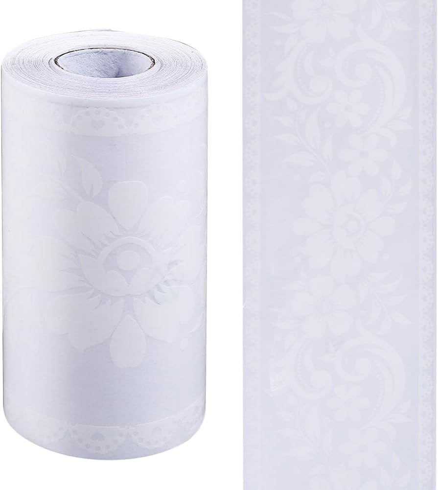 32.8 Feet x 3.9 Inch Lace Border Window Sticker White Floral Wallpaper ...