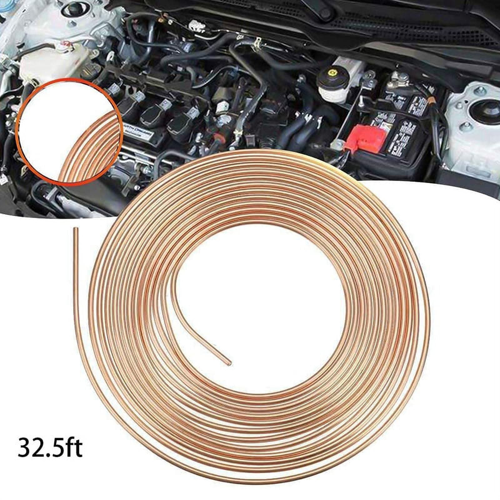 32.8 Ft Brake Pipe Copper-Plated Steel Pipe 3/16 Inch Car Replacement ...