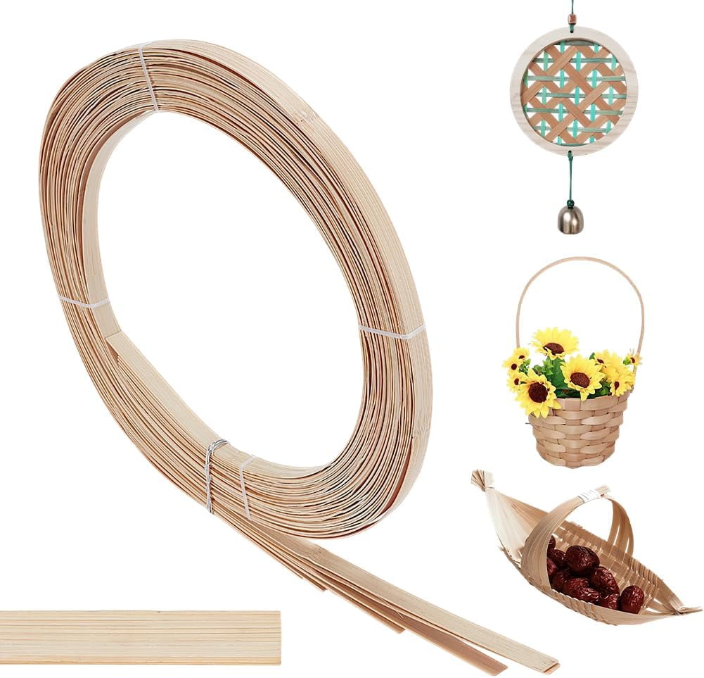 32.8 Yards Bamboo Strips 15mm Wide Flat Wicker Rattan Webbing Basket ...