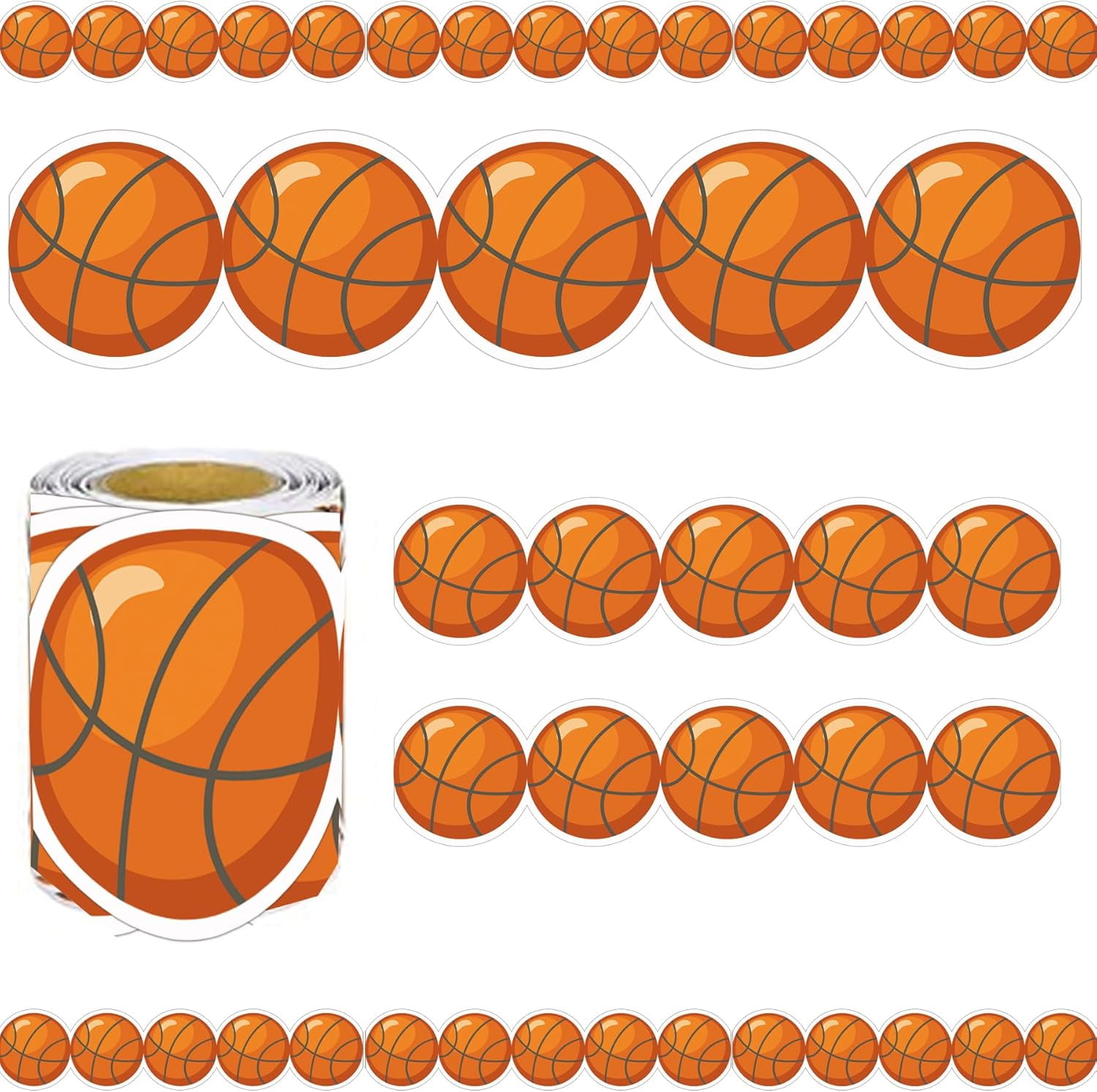 32.8 ft Sports Theme Bulletin Board Borders Basketball Cutouts Paper ...