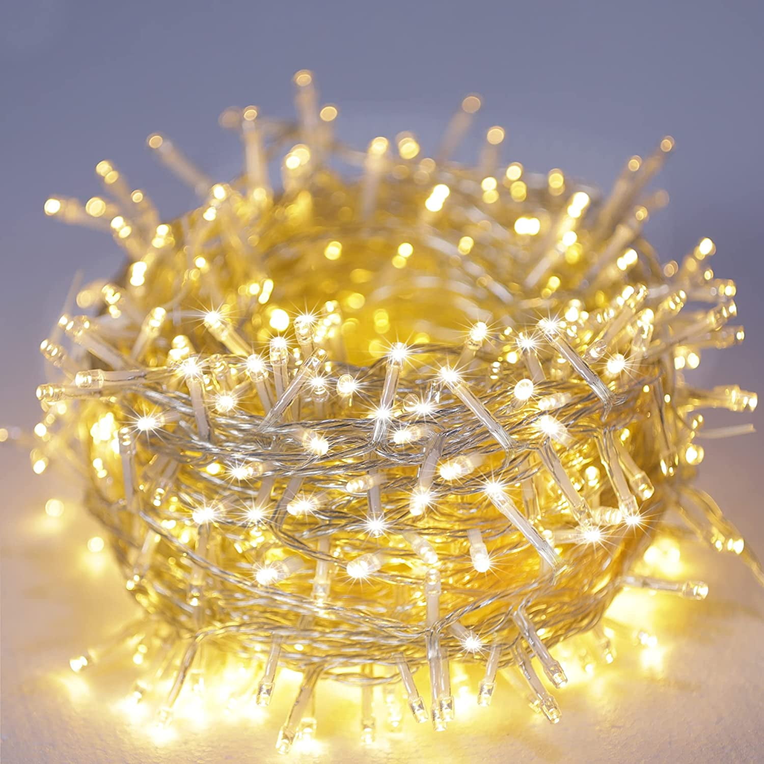 32.8FT 100 LED Christmas Lights String, Plug in Waterproof Fairy Lights ...