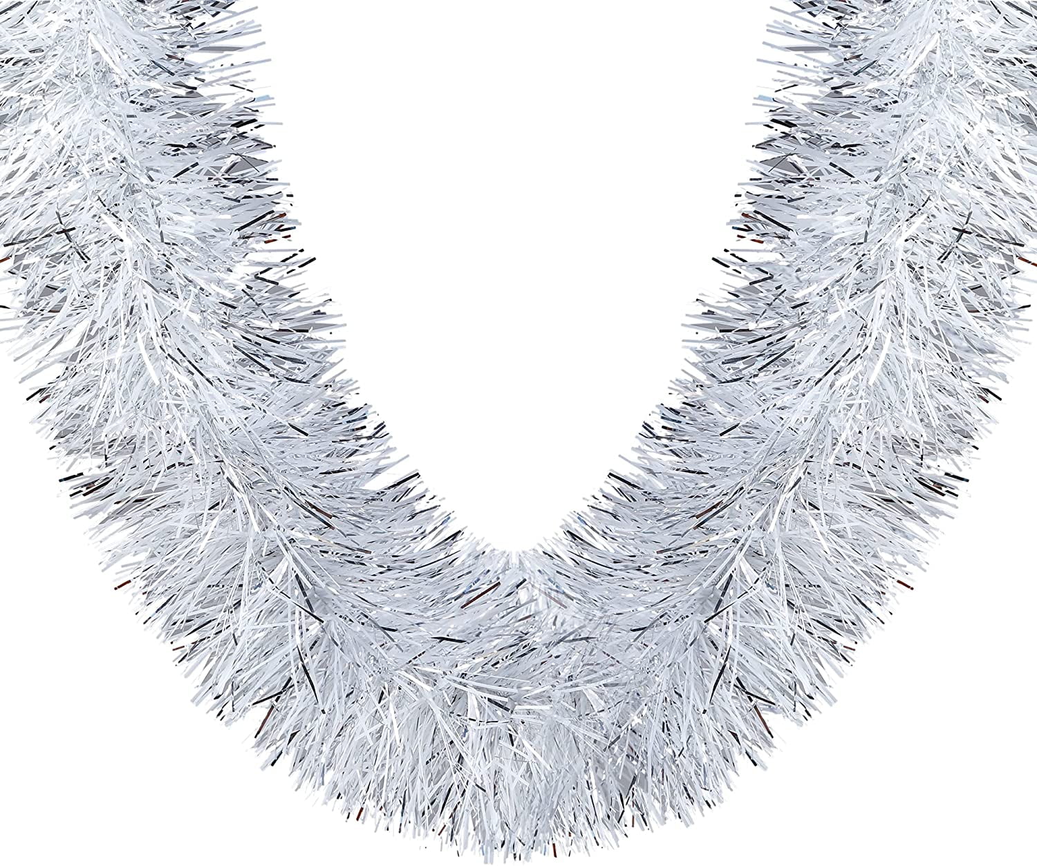 32.8Ft Christmas Tinsel Garland Xmas Tree Decorations Christmas Silver ...