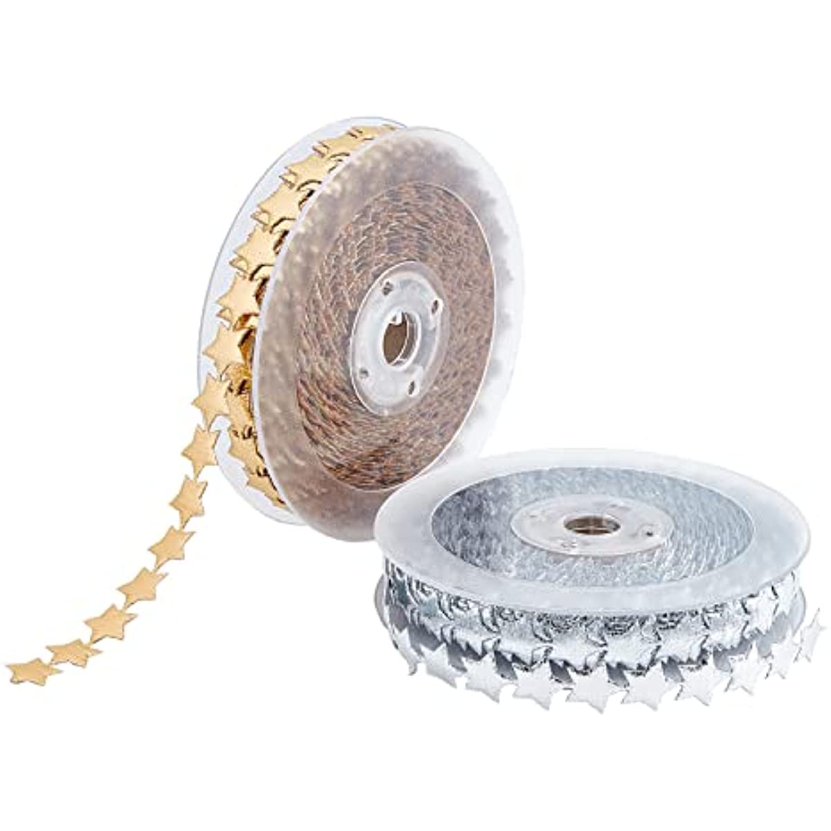 32.8Yards Star Theme Ribbon Lace Trims 0.61inch Width Golden/Silver ...