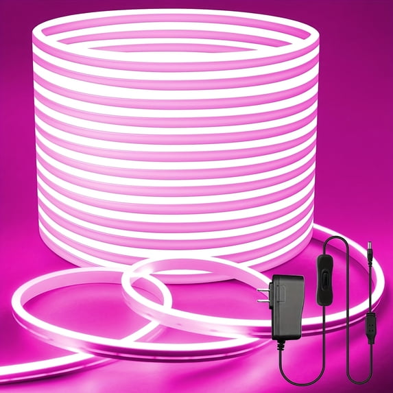 32.8ft/10m IP65 Waterproof Neon LED Light Strip, Flexible Cut-to-Length ...