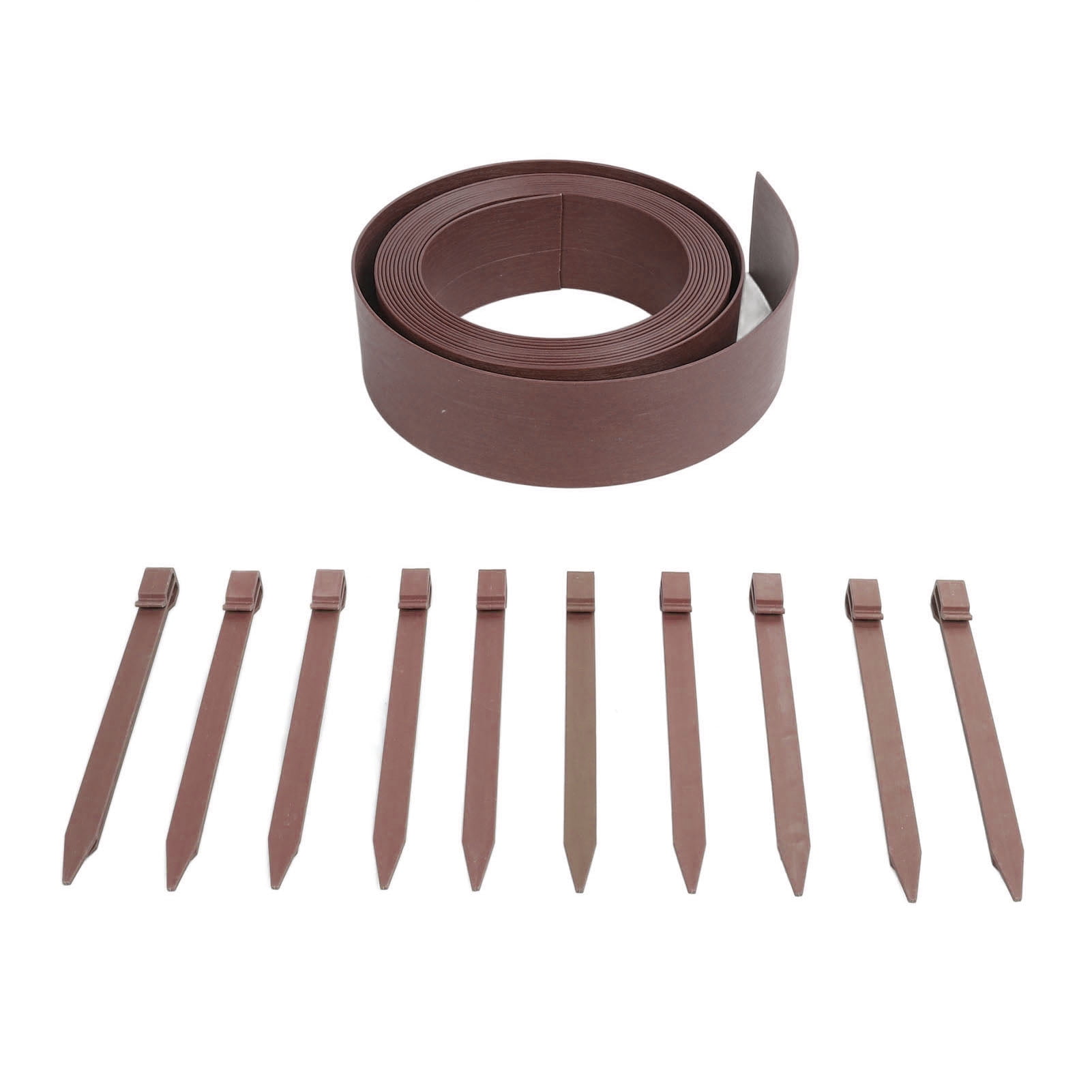 32.8ft/10m Plastic Garden Border Wood Grain Pattern Flat PE Landscape ...