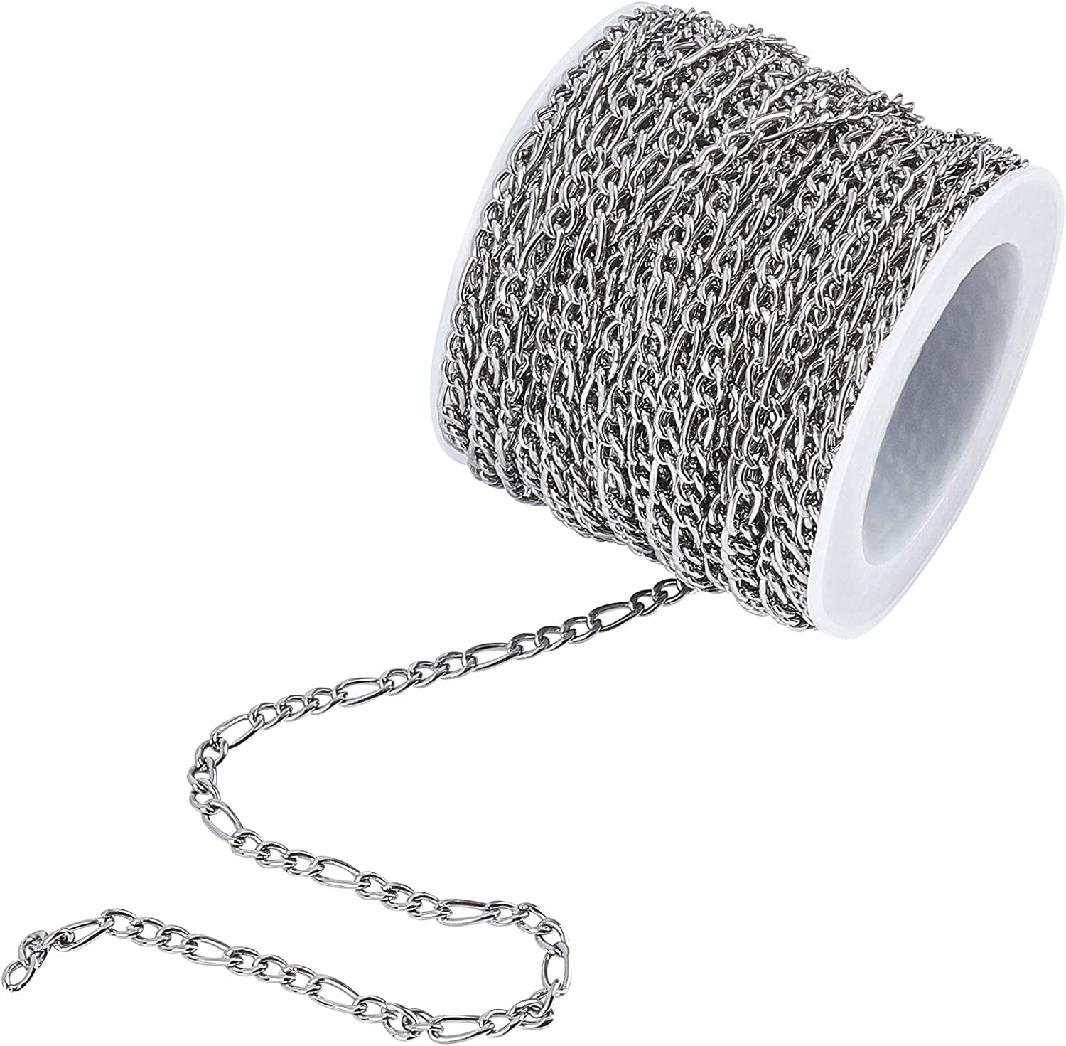 32.8ft(10m/Roll) Figaro Chains 304 Stainless Steel Chains Unwelded with ...