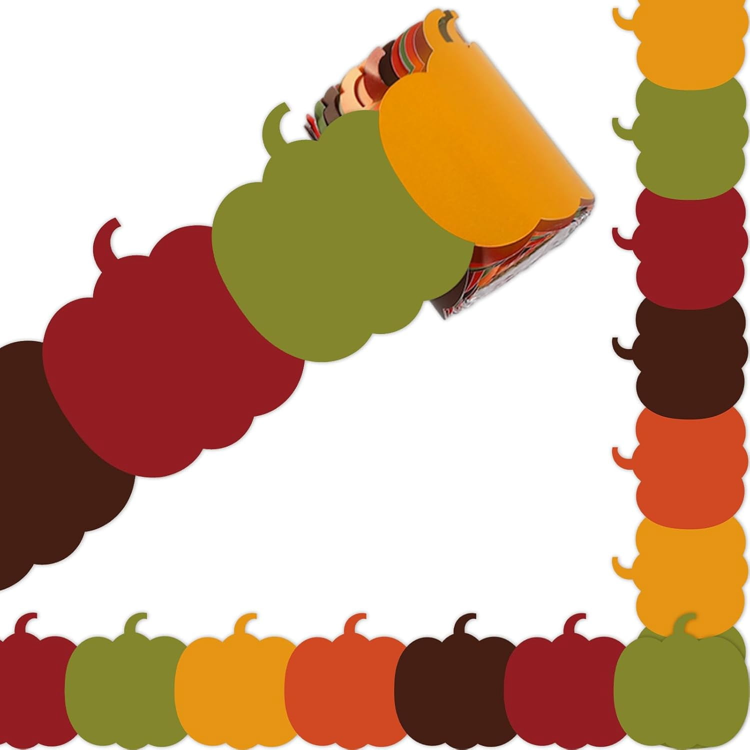 32.8ft Fall Bulletin Board Borders Colorful Pumpkin Die-Cut Border Trim ...