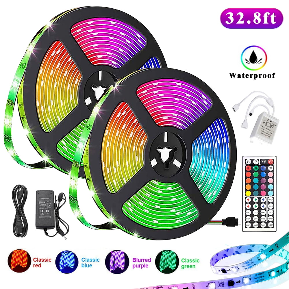 32.8ft Led Strip Lights, LED Lights for Bedroom, RGB 5050 LED Light ...