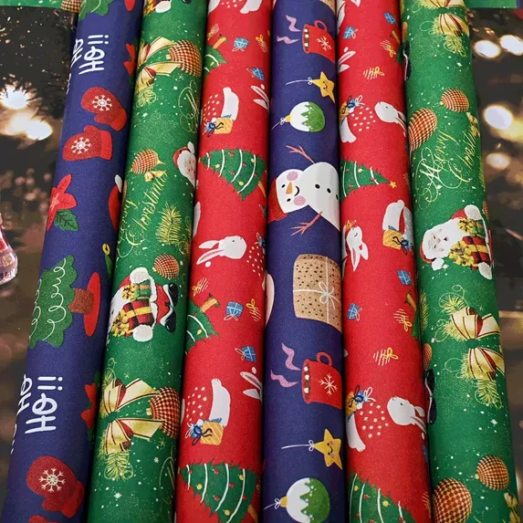 32.8ft Long Premium Christmas Wrapping Paper Roll - Festive Holiday ...